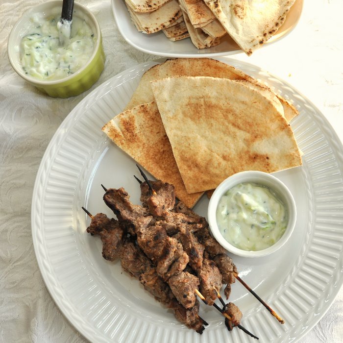 Grilled Goat Skewers with Cucumber Yogurt Sauce — Former Chef
